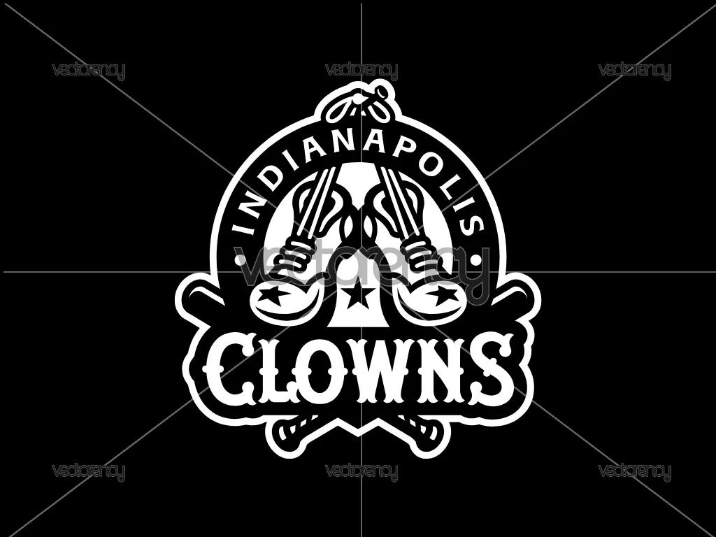 White Indianapolis Clowns Logo Baseball PNG EPS DXF SVG Files | Vectorency