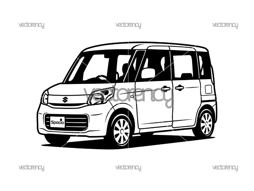 Suzuki Spacia Cartoon Vector Art SVG PNG Image Clipart Download ...