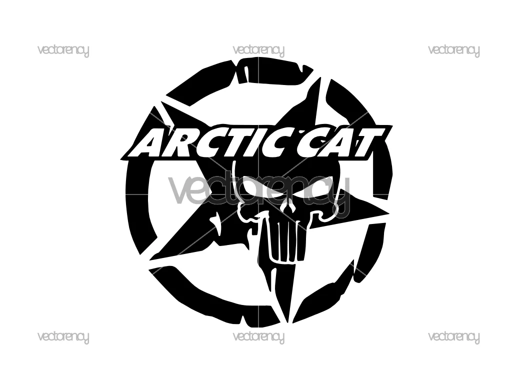 Arctic Cat Skull Punisher SVG Vector | Vectorency